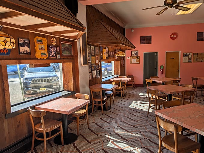 Pink walls, wooden booths, and decades of memories &ndash; Zandy's interior feels like stepping into your favorite aunt's kitchen, if she happened to make legendary cheesesteaks.