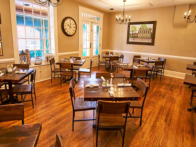 Warm wooden floors, elegant chandeliers, and perfectly spaced tables create that rare dining atmosphere&mdash;sophisticated enough for special occasions yet comfortable enough for Tuesday night dinners.