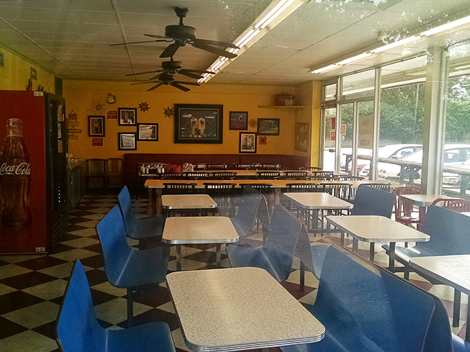 Classic checkered floors and no-nonsense seating tell you immediately: this place cares more about what's on your plate than what's on their walls.