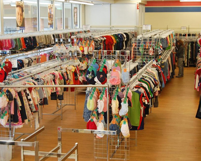 Racks upon colorful racks stretch toward the horizon. This isn't just shopping&mdash;it's an expedition through a kaleidoscope of previously-loved possibilities.