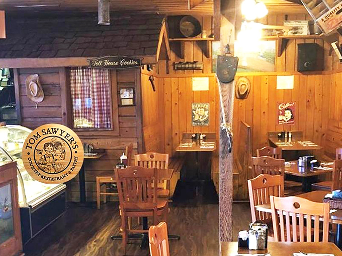 Step inside and you're transported to a rustic cabin retreat. These wood-paneled walls have heard more breakfast epiphanies than a philosopher's convention.