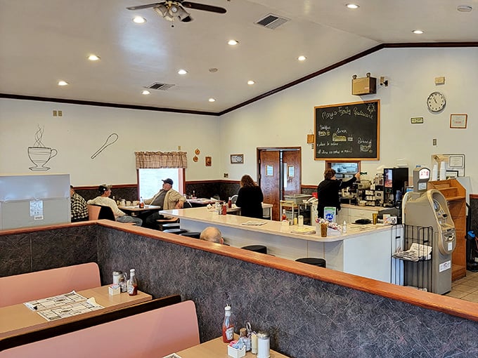 Inside Mary's, time slows down as ceiling fans lazily spin above a counter where regulars gather for their daily dose of community and comfort.