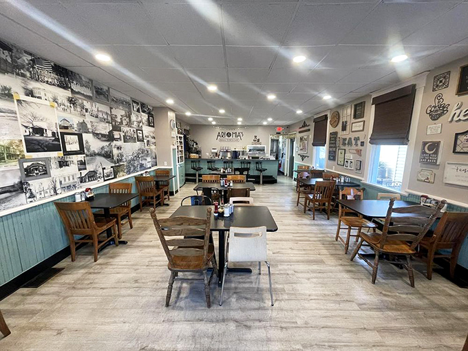 History lines the walls while mismatched chairs tell stories of their own. This isn't interior design&mdash;it's interior soul.