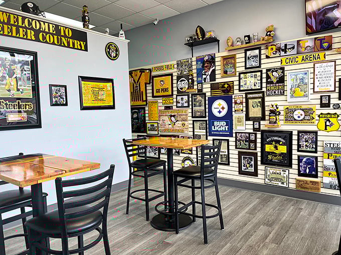 Classic diner perfection with red vinyl stools that have witnessed thousands of morning conversations and checkered floors that scream "authentic American breakfast."