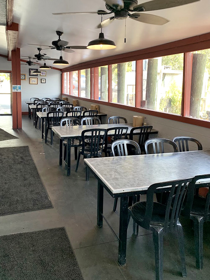 Simple tables and chairs create the perfect stage where extraordinary seafood takes center spotlight every single day.