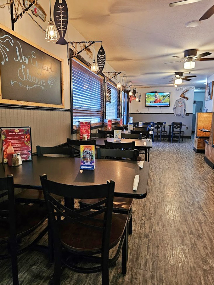 Inside, wooden fish decorations and nautical touches create that perfect "we're serious about seafood" vibe without an ounce of pretension.