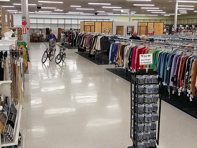 Wide, gleaming aisles invite exploration rather than intimidation. This isn't your grandmother's cluttered thrift shop&mdash;it's thrifting for the 21st century.