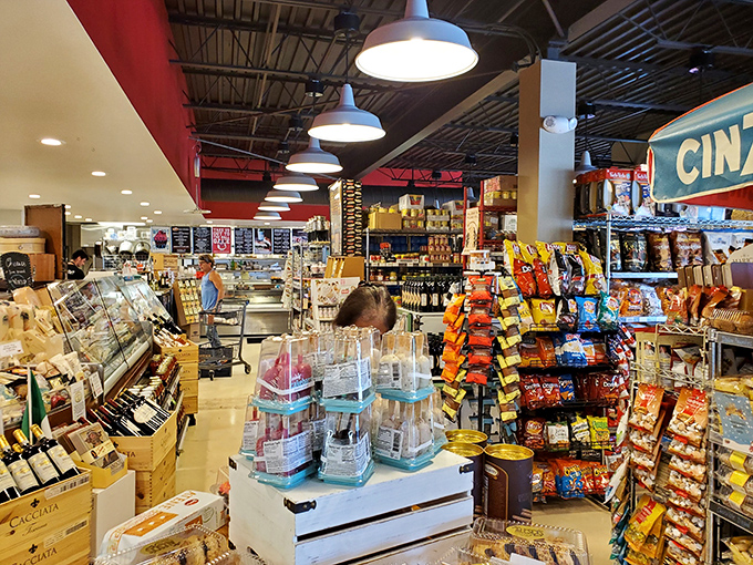 Step inside and the real magic reveals itself&mdash;shelves stocked with imported goods and a deli counter that promises sandwich salvation.