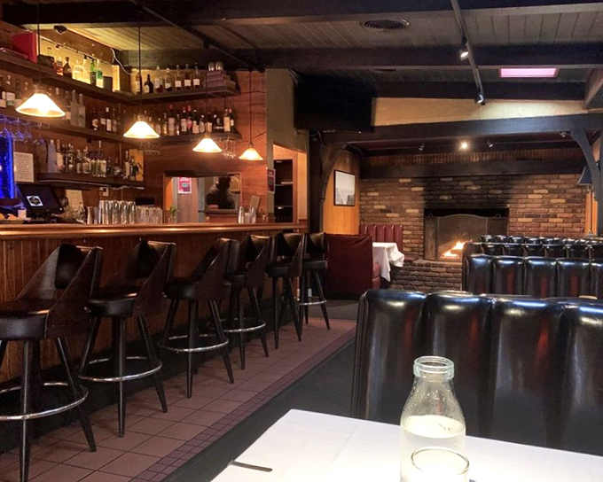 Where time stands still in the best possible way&mdash;brick fireplace, well-stocked bar, and leather booths that have cradled countless celebrations and confessions.