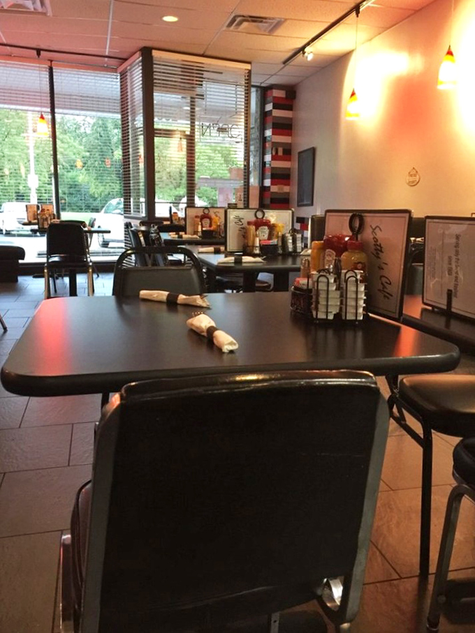 The dining room at Scotty's embodies the "come as you are" philosophy that makes neighborhood cafes the backbone of American dining culture.