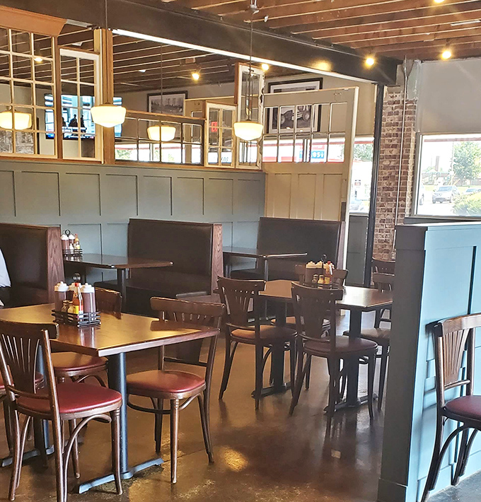 Cozy booths and warm lighting create that "where everybody knows your name" vibe, minus Norm and Cliff but with significantly better food.