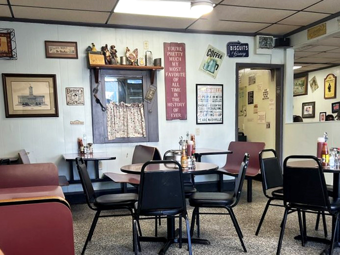 Nostalgic decor that feels like breakfast at your favorite aunt's house&mdash;if your aunt collected charming signs and served the best coffee in Tennessee.