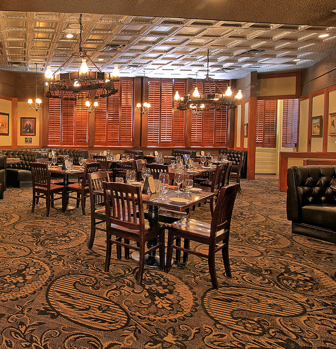 Inside, warm wood and leather create the perfect backdrop for serious carnivorous conversations and memorable meals.