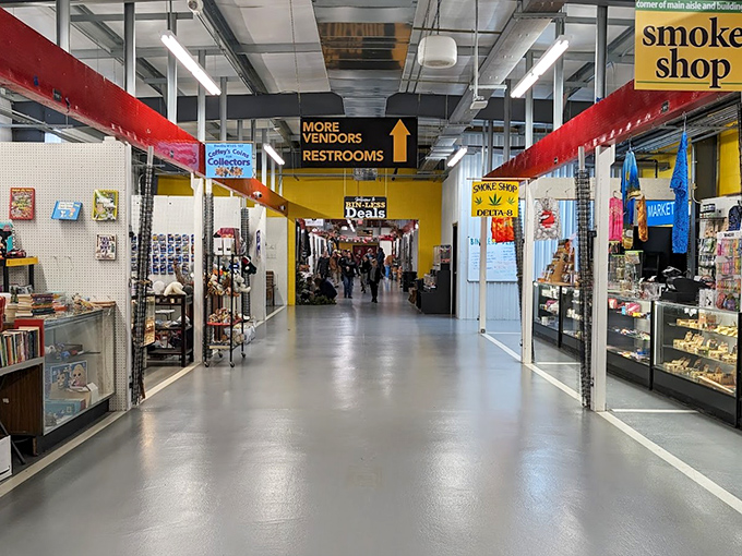 The main corridor beckons with endless possibilities&mdash;each doorway a portal to someone else's memories and your future treasures. 