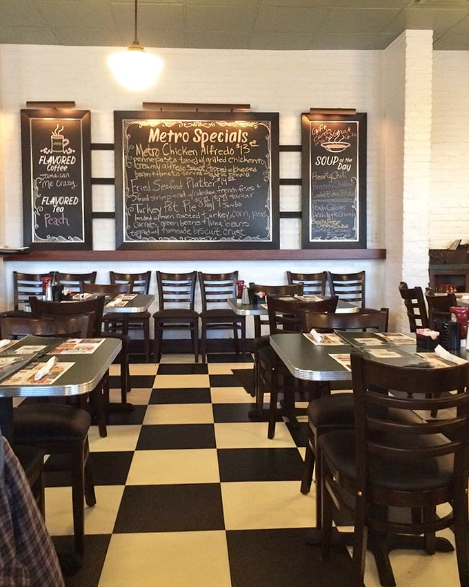 Classic black and white checkered floors meet handwritten chalkboard menus &ndash; this isn't retro-styled, folks, it's the real nostalgic deal that time forgot.