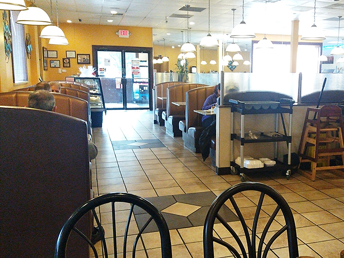 Classic diner geometry at its finest &ndash; where every booth holds promise and every seat tells a story.