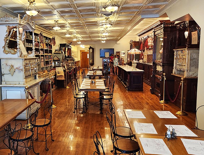 Step inside and time stands still &ndash; gleaming wood floors, ornate tin ceilings, and vintage fixtures create an atmosphere that's sweeter than any dessert.