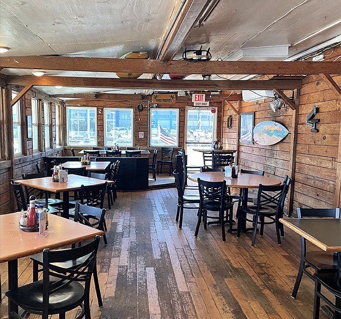 Exposed beams and honest wooden floors create the kind of atmosphere your grandmother would approve of.