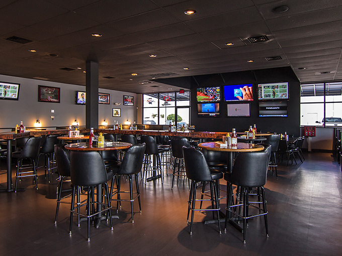 Step inside where fluorescent lights illuminate culinary dreams and green booths hold countless satisfied customers.