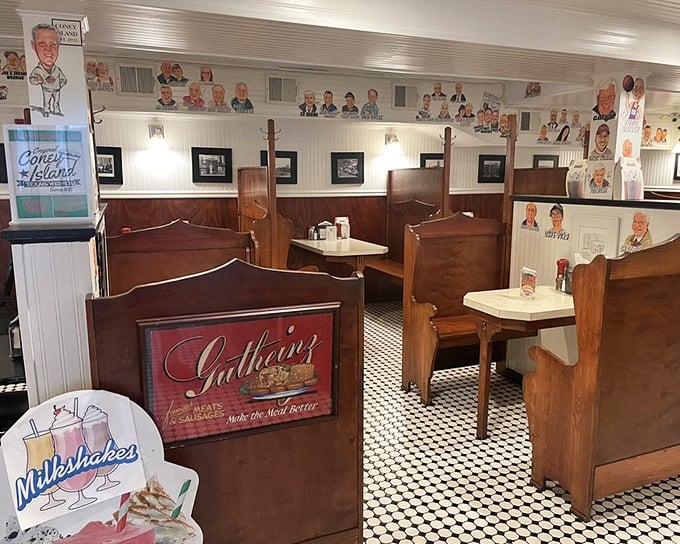 Step inside and time stands still &ndash; wooden booths, checkered floors, and walls adorned with caricatures create the perfect backdrop for comfort food perfection.