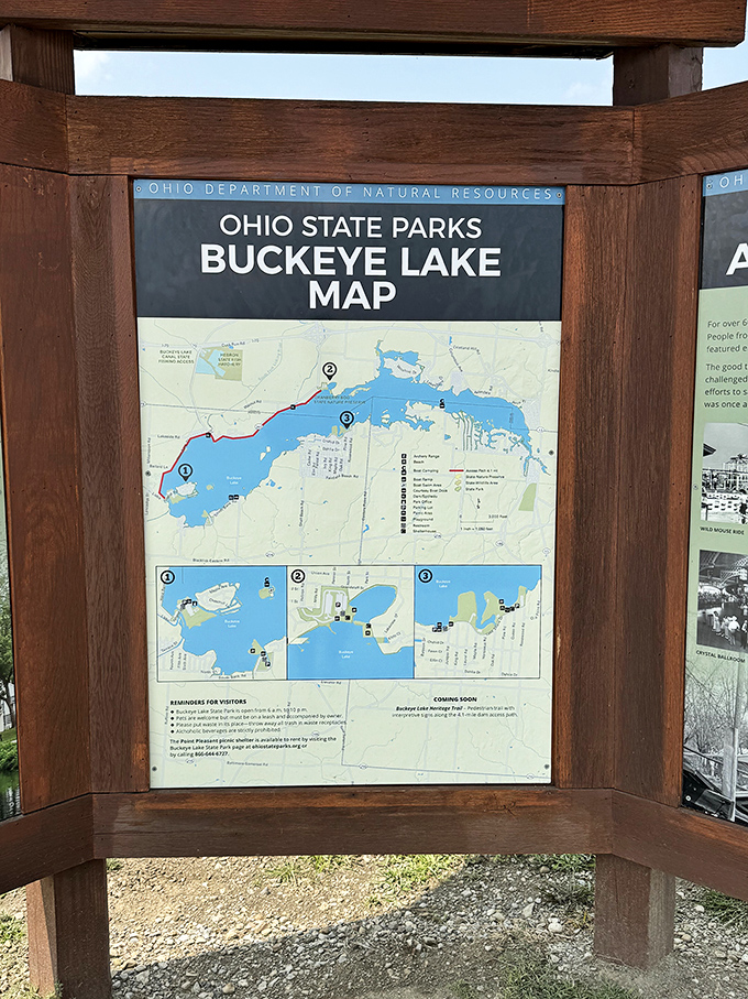 Maps don't just show you where to go&mdash;they reveal possibilities. This wooden-framed guide to Buckeye Lake's treasures is like a menu for outdoor adventures.