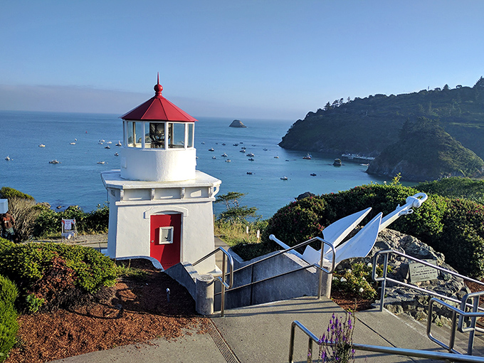 This isn't just a lighthouse&mdash;it's a postcard come to life, standing guard over Trinidad Bay with all the charm of a maritime sentinel in miniature.
