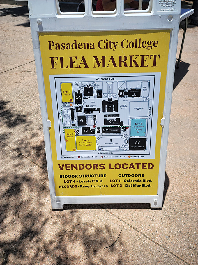 Your treasure map to bargain bliss. This yellow sign doesn't just show directions&mdash;it reveals where your next vintage obsession is hiding.