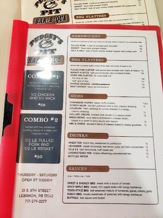 A menu that doesn't need fancy fonts or flowery descriptions. When your barbecue speaks this loudly, you don't need to shout about it.