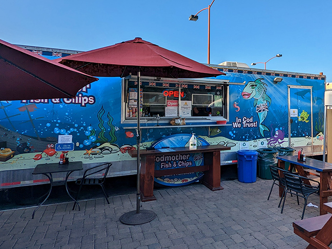 The order window where dreams come true, assuming your dreams involve perfectly battered fish and crispy golden chips.
