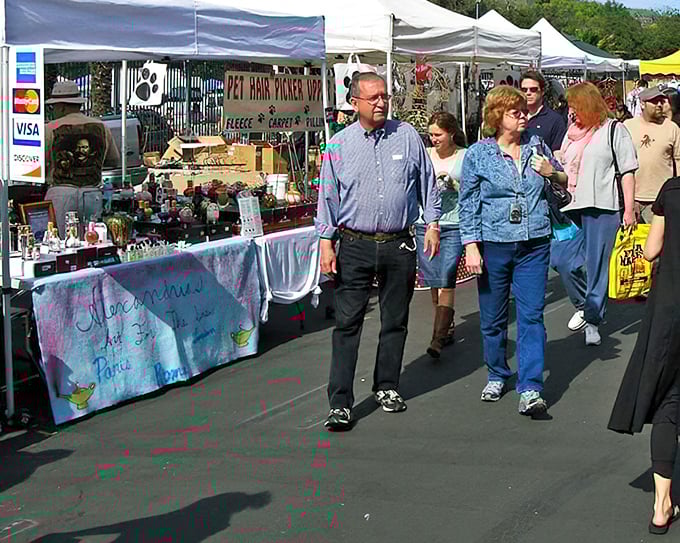 Shoppers navigate the labyrinth of vendor booths, where each aisle promises new discoveries and the thrill of the unexpected find. 