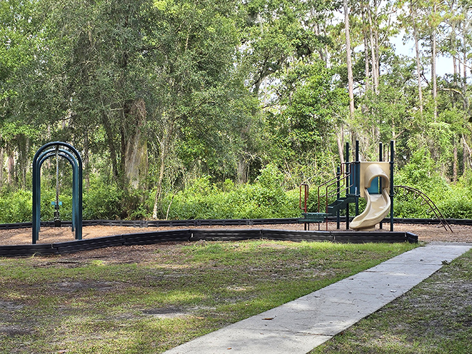Childhood adventure awaits! This modest playground offers kids a chance to burn energy while parents appreciate the surrounding natural Florida beauty.