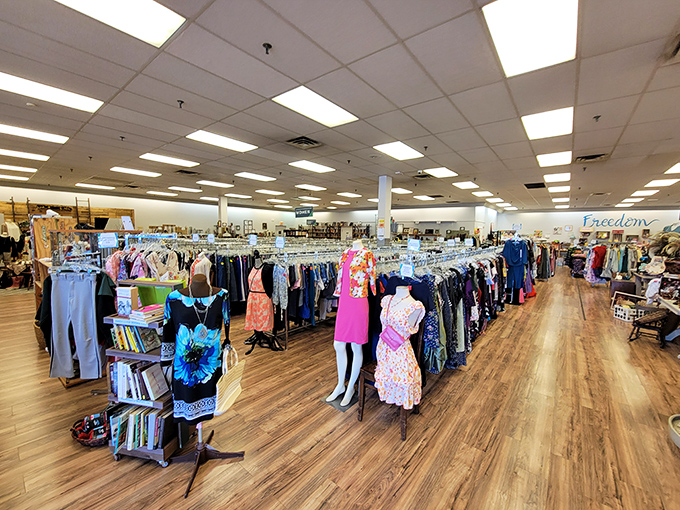 Racks upon racks of possibility stretch toward the horizon. This isn't shopping; it's a quest with fashion rewards.