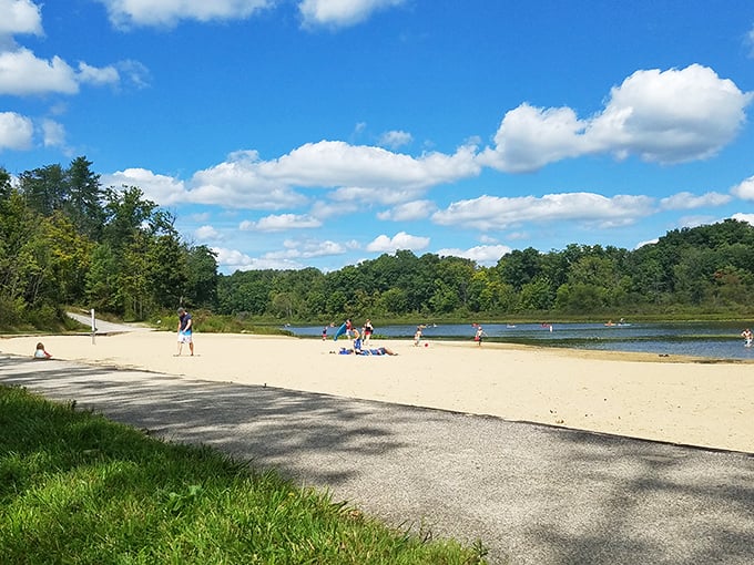 Summer perfection: a sandy beach where families can spread out without playing an unintentional game of "whose towel is this?" Pure Ohio bliss.