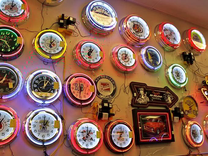 These vintage neon clocks don't just tell time &ndash; they transport you to diners and drive-ins.