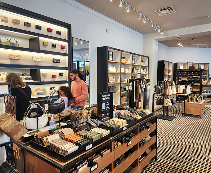 Designer dreams without designer nightmares for your bank account. The Coach store's meticulous display makes choosing just one bag the day's biggest challenge.