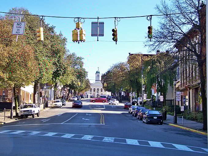 Main Street Bellefonte offers a perfect small-town tableau, where every storefront seems to whisper, "Come in and stay awhile."