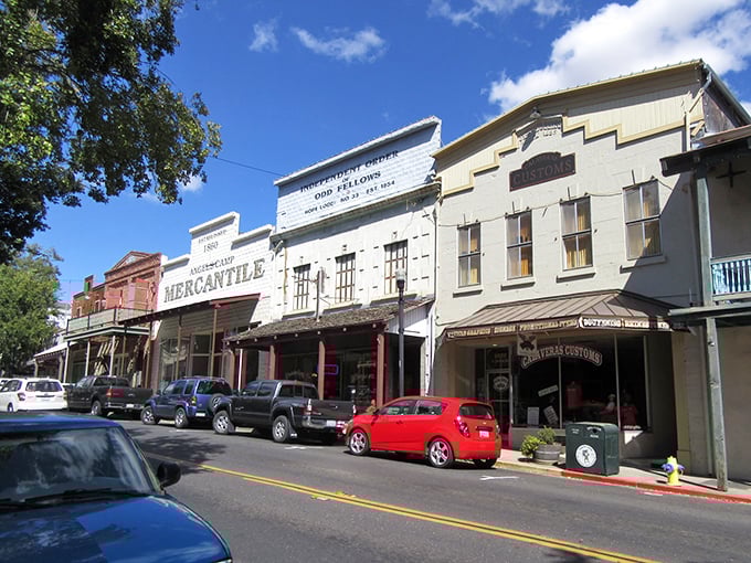 Angels Camp's historic storefronts tell tales of fortune seekers and the Wild West days.
