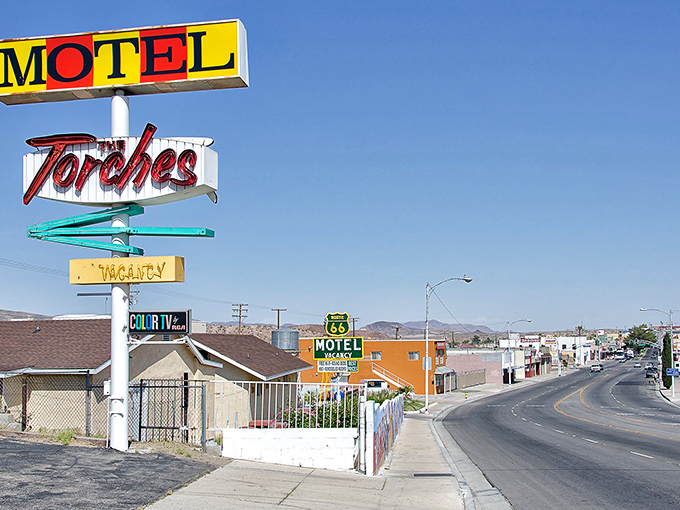 Classic Route 66 vibes in Barstow – where desert living meets affordable housing and vintage motel signs still glow.