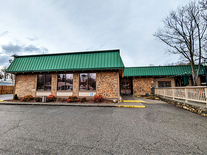 Stone walls and a green roof house Brambleton's sandwich magic. Like finding Emerald City, but instead of a wizard, you get the perfect Reuben.
