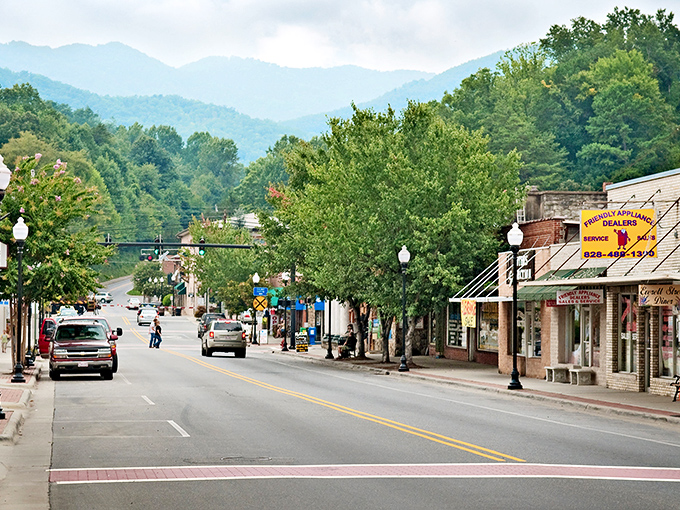 Where the mountains meet Main Street. Those blue ridges in the background aren't just for postcards!
