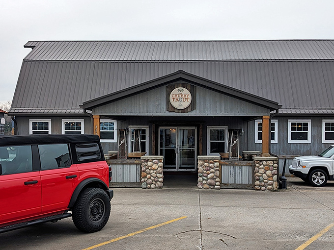 Chubby Trout's rustic stone-and-timber exterior promises comfort food with altitude. Like a fishing lodge that actually knows how to cook!