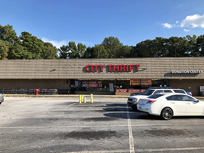 Beneath those Georgia pines lies a thrifter's goldmine! This modest exterior is the Clark Kent disguise for a superhero of savings inside.
