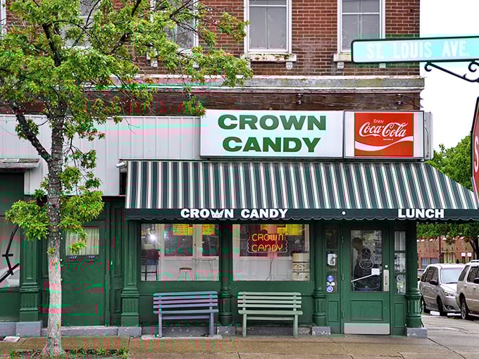 Crown Candy Kitchen's vintage green storefront has been tempting St. Louis sweet tooths since before your grandparents had their first date.
