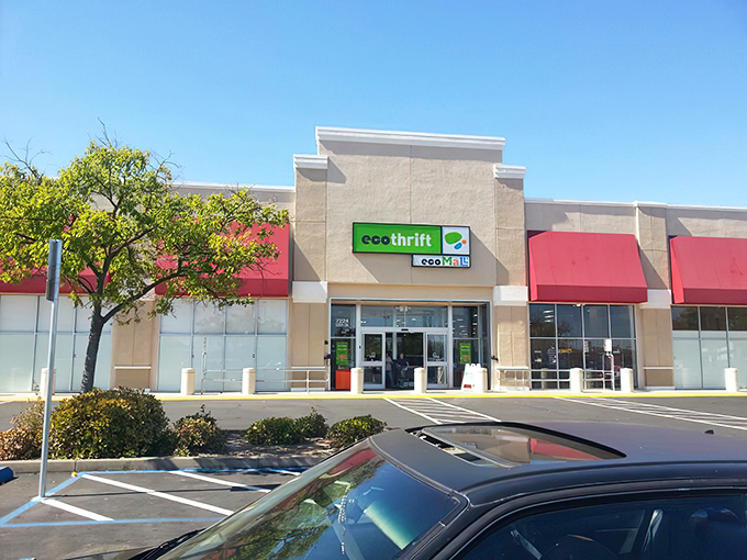 Eco Thrift's clean, modern storefront hides a labyrinth of pre-loved treasures waiting to be discovered.