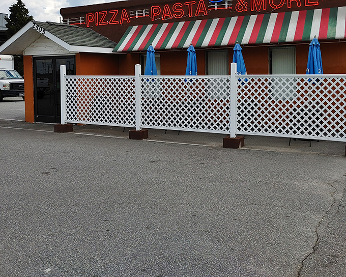 Elizabeth's Pizza announces itself with no-nonsense neon. When the sign says "Pizza, Pasta & More," believe it!