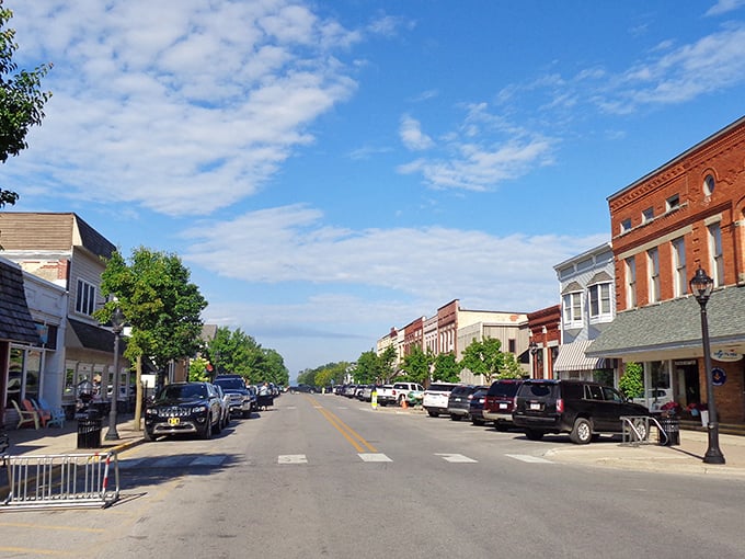 Elk Rapids: Main Street magic! Historic buildings and blue skies create the kind of downtown Norman Rockwell would've painted on his day off.