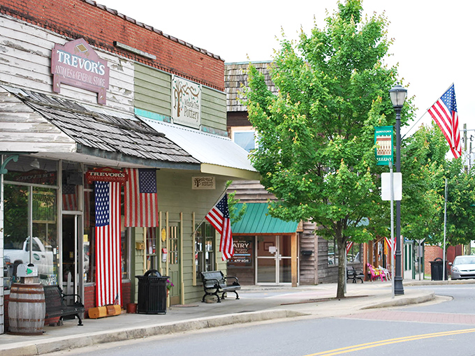Trevor's Grill flies the flag proudly in downtown Ellijay, where patriotism and comfort food go together like apple pie and ice cream.