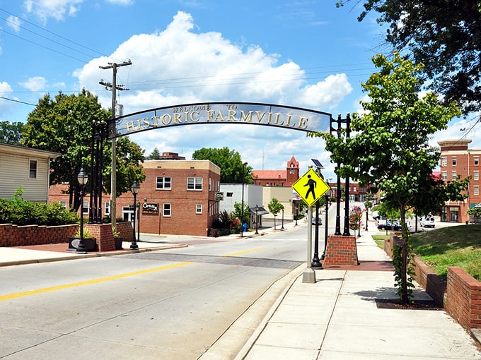 Welcome to Historic Farmville! That arch isn't just decoration&mdash;it's a portal to a slower, friendlier way of life.