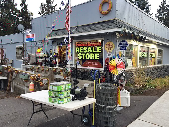 Finders Keepers lives up to its name with a delightful jumble of treasures spilling onto the sidewalk.
