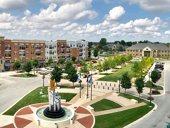 Fishers' town center sparkles like a Norman Rockwell painting updated for the smartphone generation's Instagram feeds.